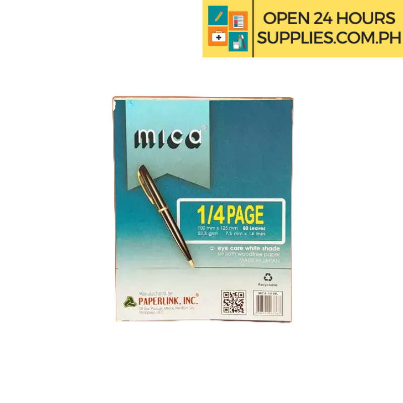 Pad Paper (MICA) Quiz Pad 1/4 size 100 mm x 125 mm 80 leaves 60 gsm All ...