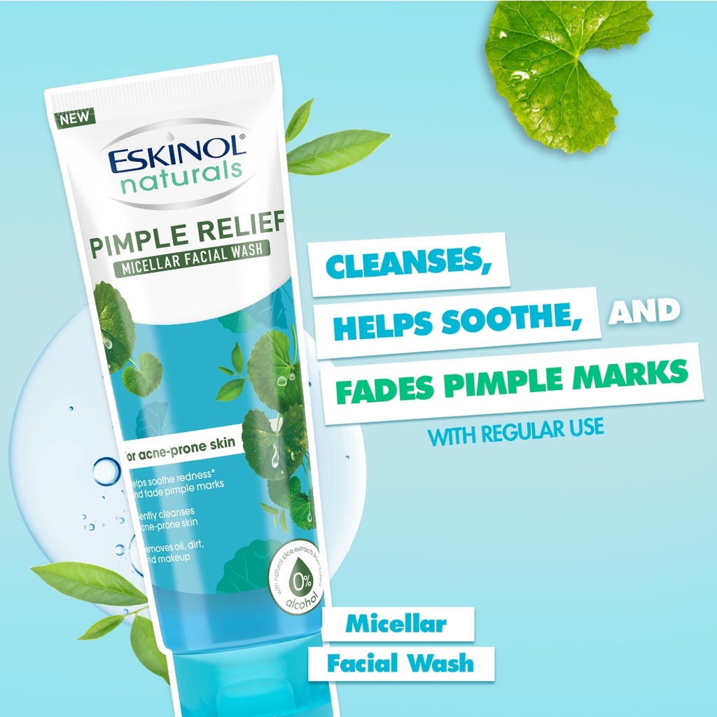 Eskinol Naturals Micellar Facial Wash Pimple Relief with Cica and Green ...