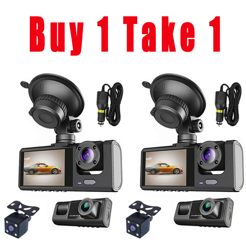 3 Way Dash Camera with Night Vision 360 Type-C Charging Port 1080P ...