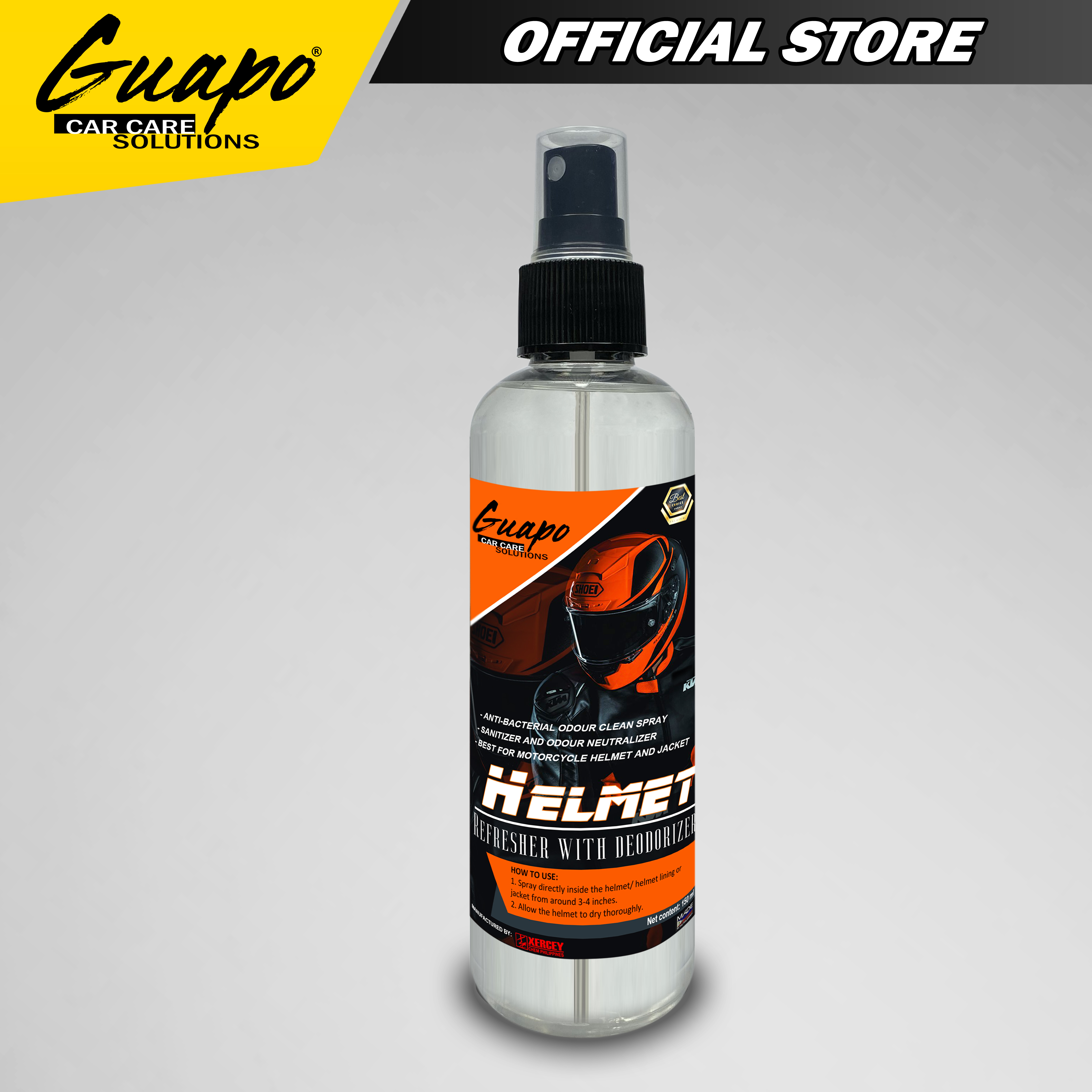 Guapo Helmet and Jacket Refresher with Deodorizer 150 ml | Lazada PH