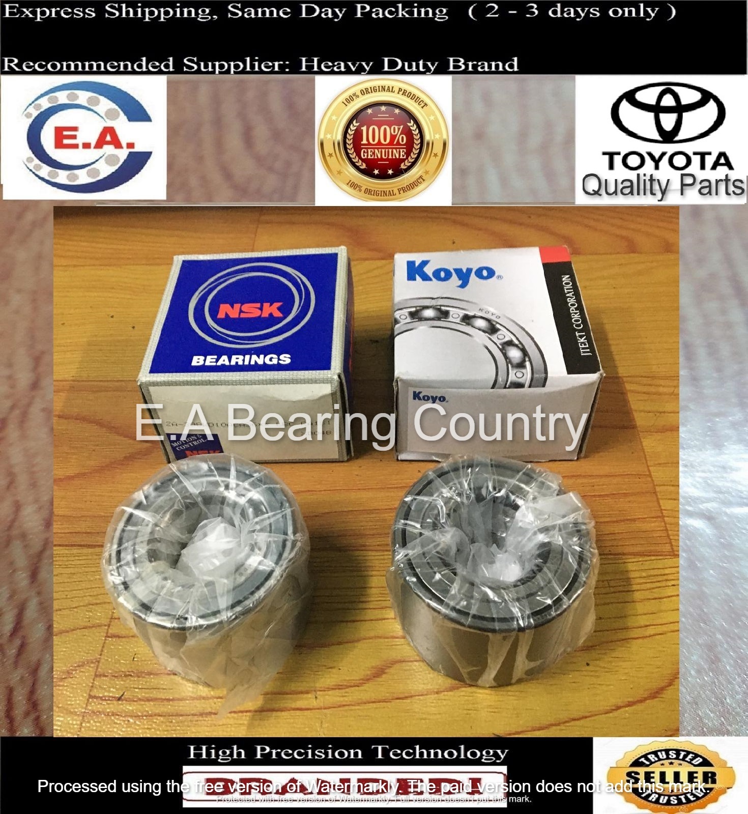 (Front)NoABS Original JAPAN 2006-2011 Toyota Avanza Front Wheel Bearing ...