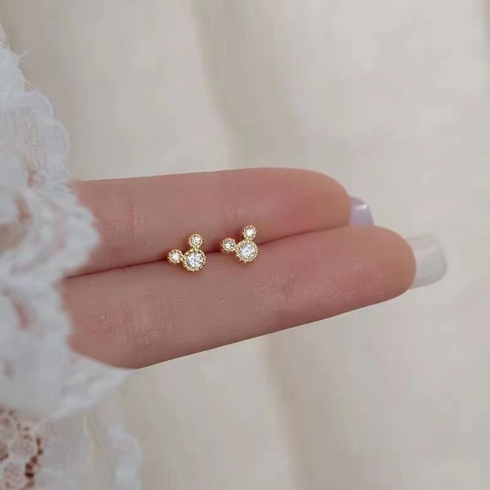 SGI fashion jewelry 18k rose gold plated Sawroski stone stud earrings ...