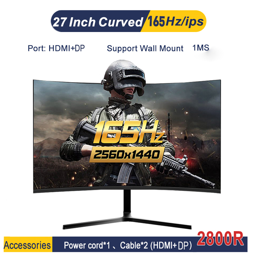 24 Inch Desktop Computer Monitor 165HZ Curved Esports IPS High ...