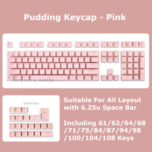 Pudding Keycaps PBT Double Shot Injection Keycap Mechanical Keyboard ...