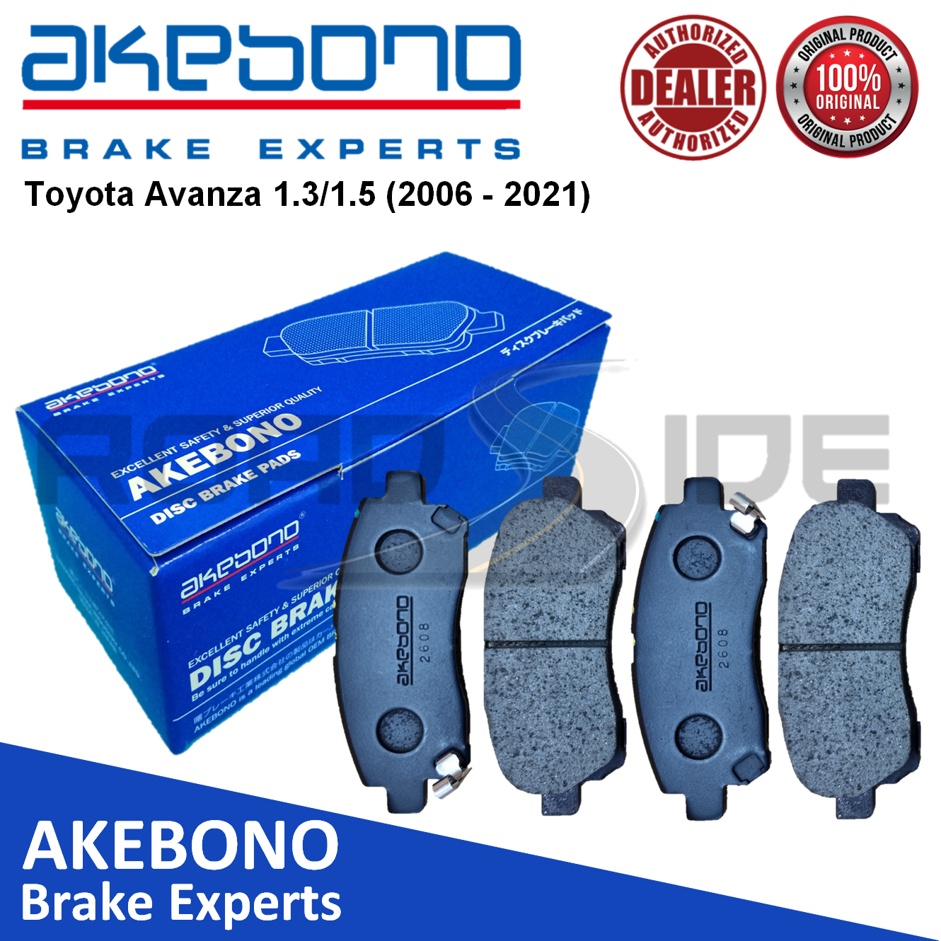Akebono Front Brake Pads for Toyota Avanza 1.3/1.5 (2006 - 2021 ...
