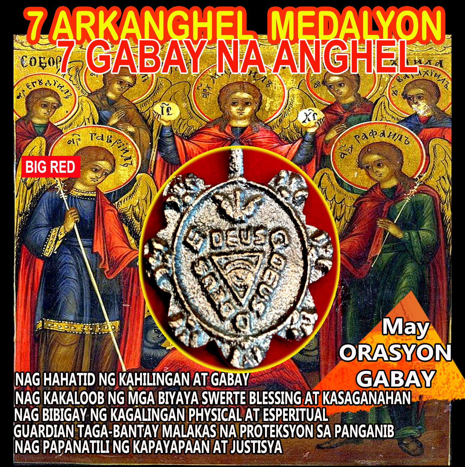 7 Archangel Pitong Arkangheles Angel Medalyon Pendant Necklace May ...