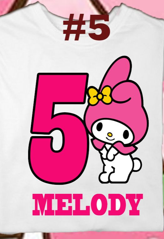 MyMelody NUmber Melody Shirt Kids Number Shirt for Kids to Adults ...