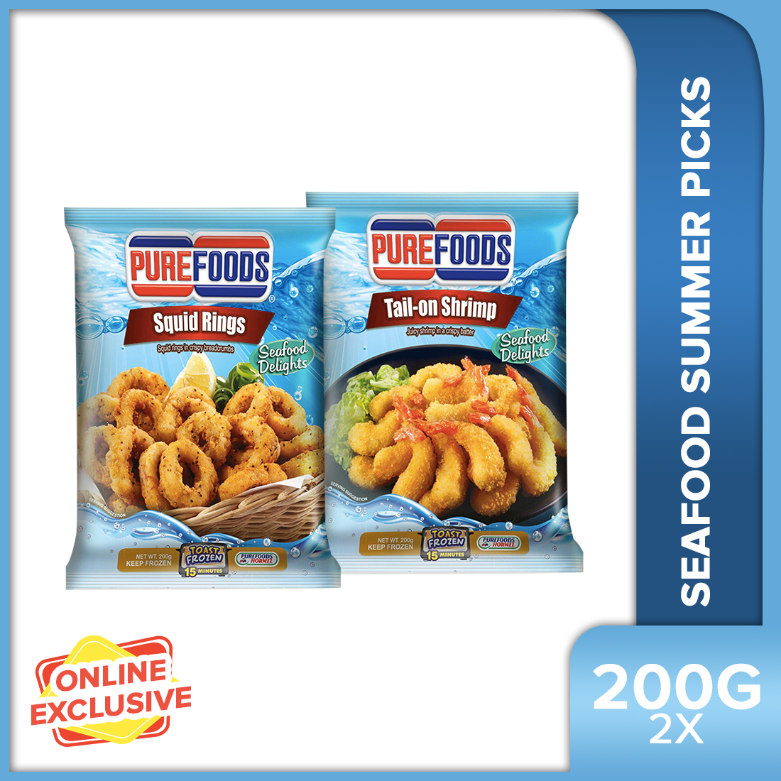 Purefoods Squid Rings 200g + Purefoods Tail-on Shrimp 200g | Lazada PH