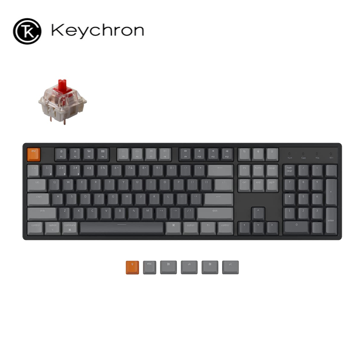 Keychron K10 104-KEY RGB Backlight Hot-Swappable Wireless Mechanical ...
