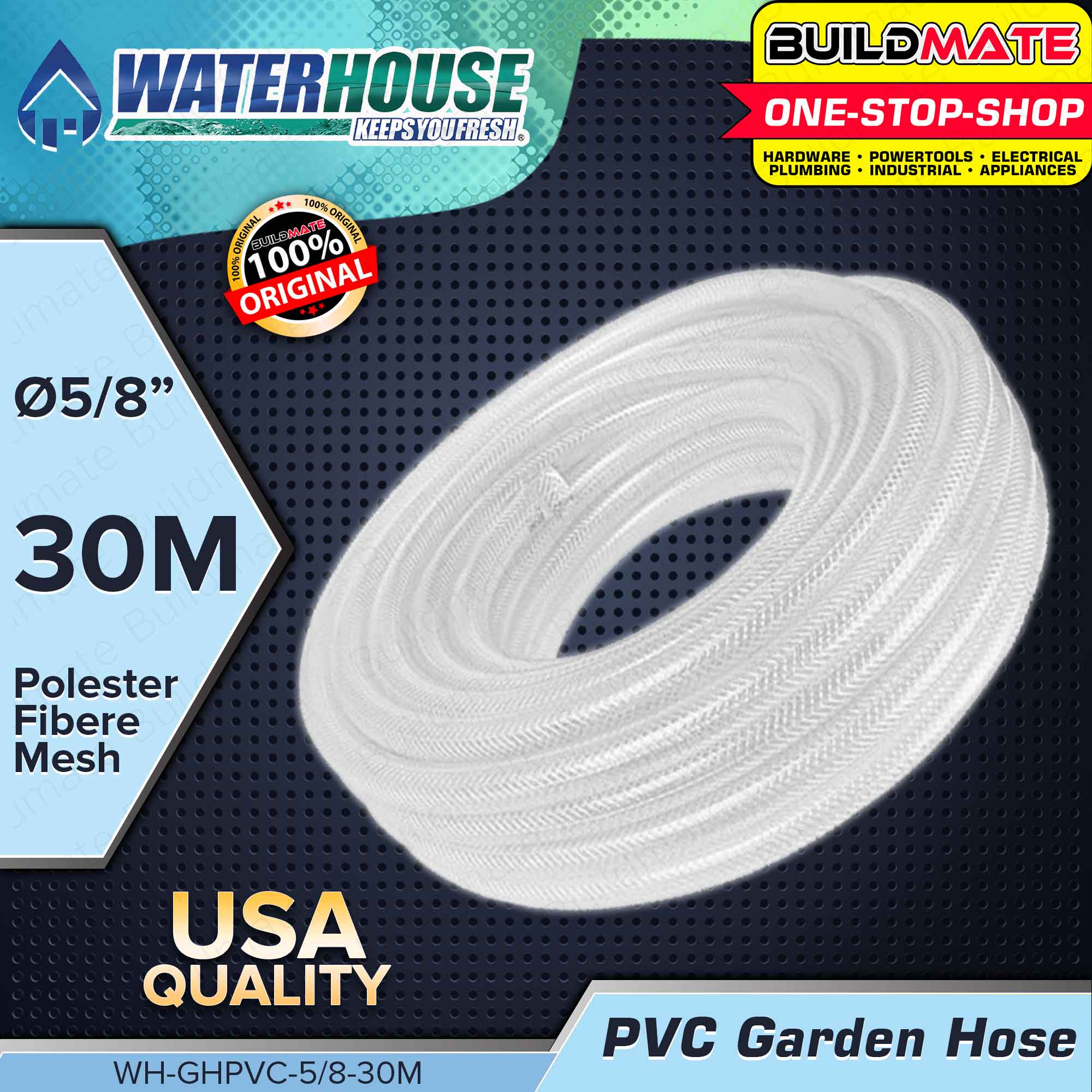 BUILDMATE Waterhouse PVC Garden Hose 1/2" & 5/8" Inch 10M | 20M | 30M ...