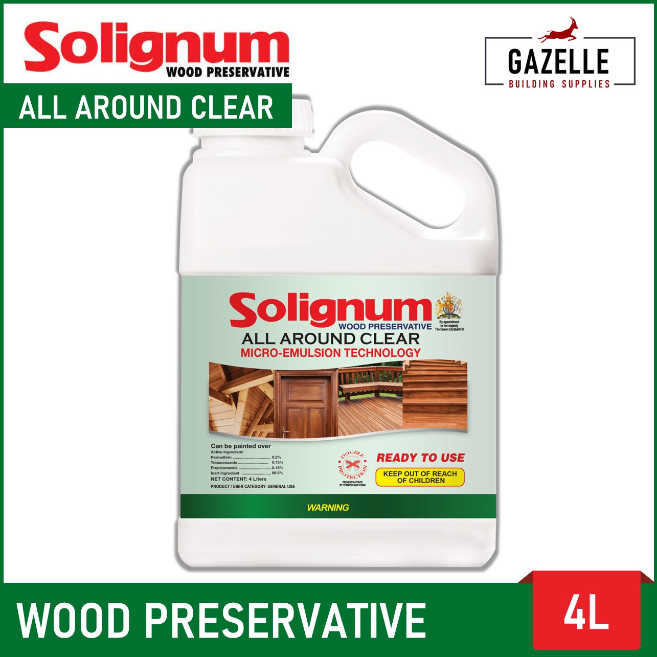 Solignum Wood Preservative All Around Clear 4L w/ Micro Emulsion ...