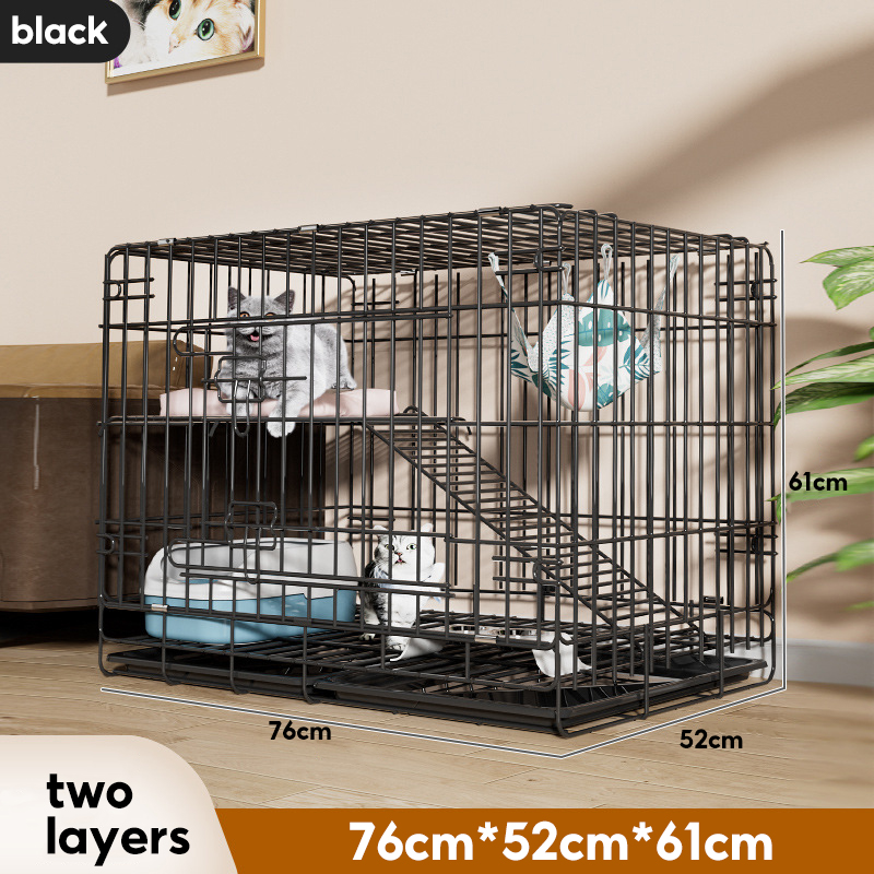 Cat Cage 4 Layer Large Space Pet Cage Foldable Sturdy Pet Furniture Cat ...