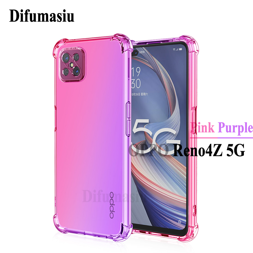 For OPPO Reno 4Z 5G Case Covers Shockproof Soft Case Gradient Color ...