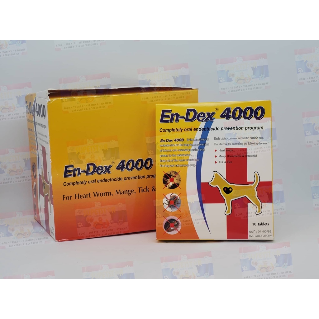 PER BOX] Endex 4000 / 8000 Oral Edectocide Prevention En-Dex for Ticks ...
