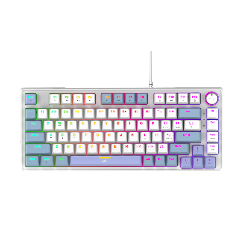 Zeus GD-88 Hot Swappable Mechanical Gaming Keyboard Wired 82 Keys Color ...