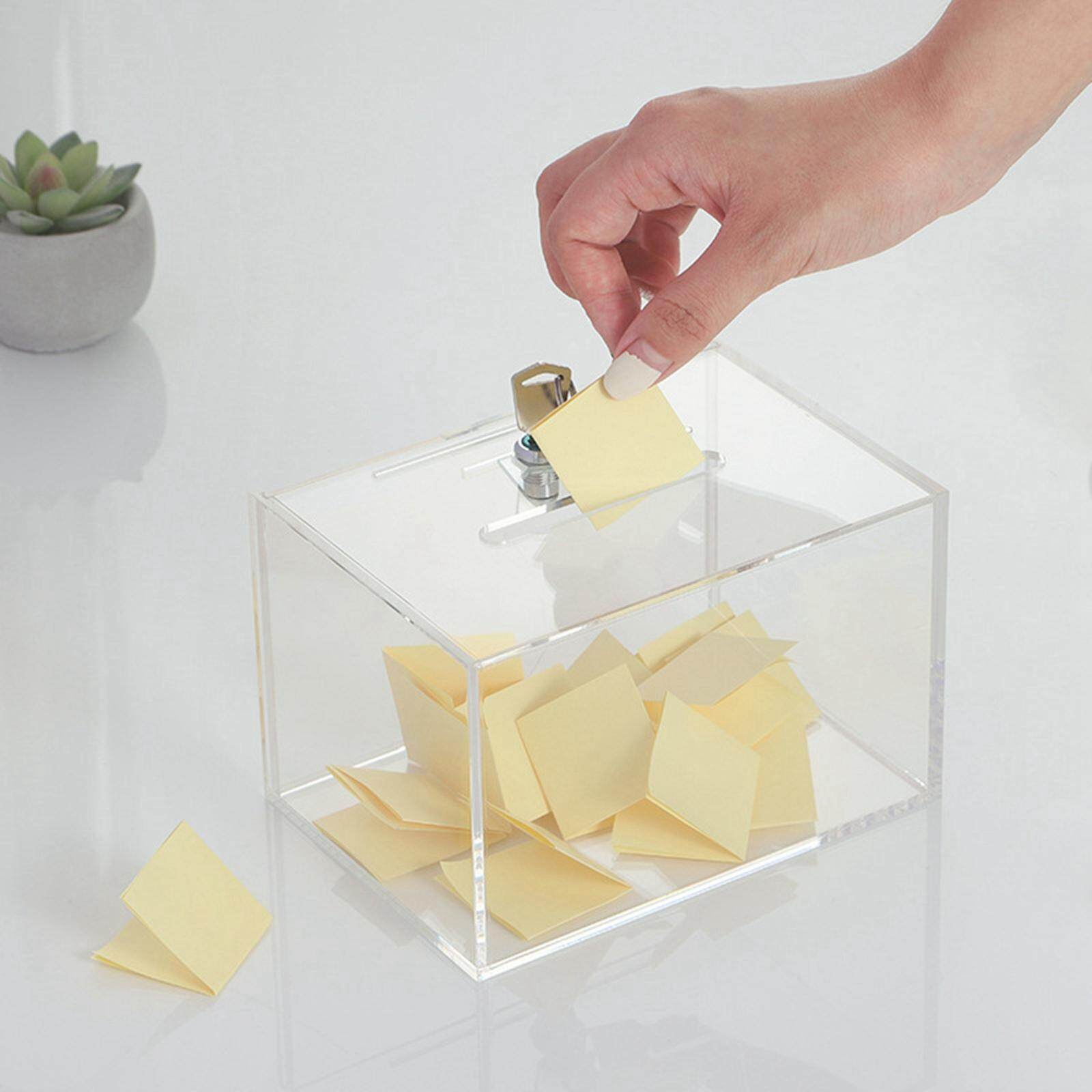 ALILAZA Transparent Donation Box with Lock Toy Display Jar Protection ...