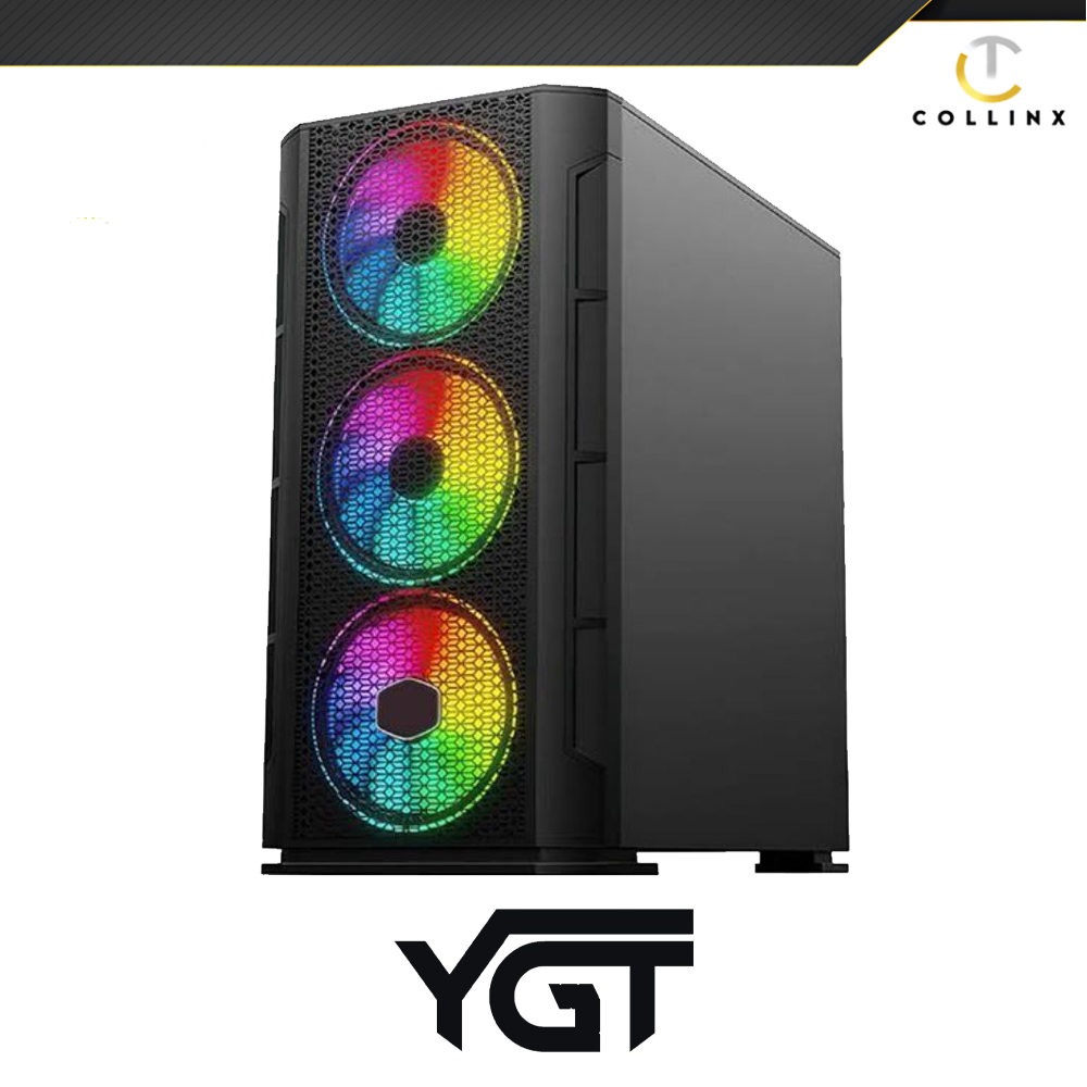 YGT B708 Case Desktop Casing | A-metal mesh | Tempered Glass Side Panel ...