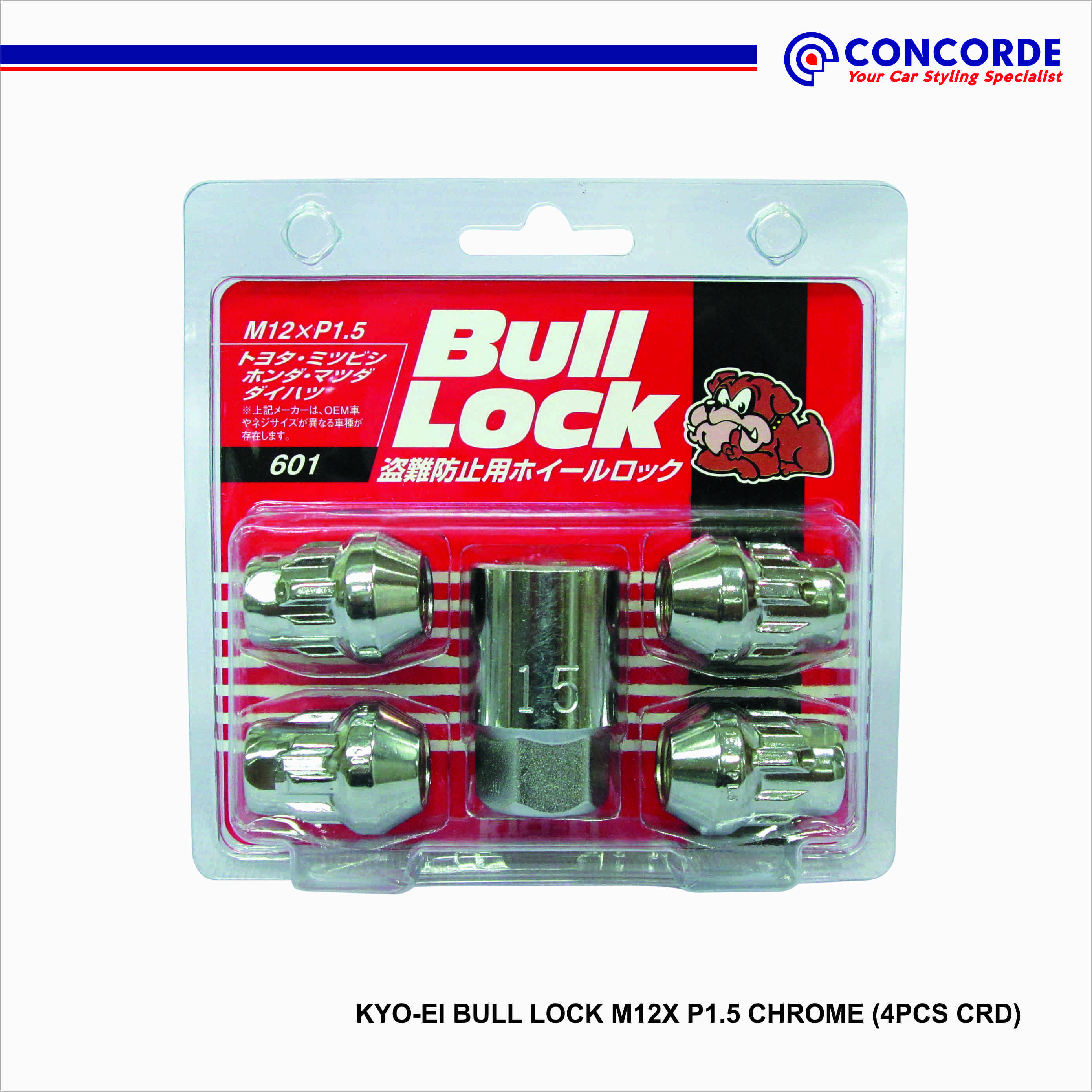 CONCORDE KYO-EI BULL LOCK M12 X P1.5 CHROME (4PCSCRD) | Lazada PH