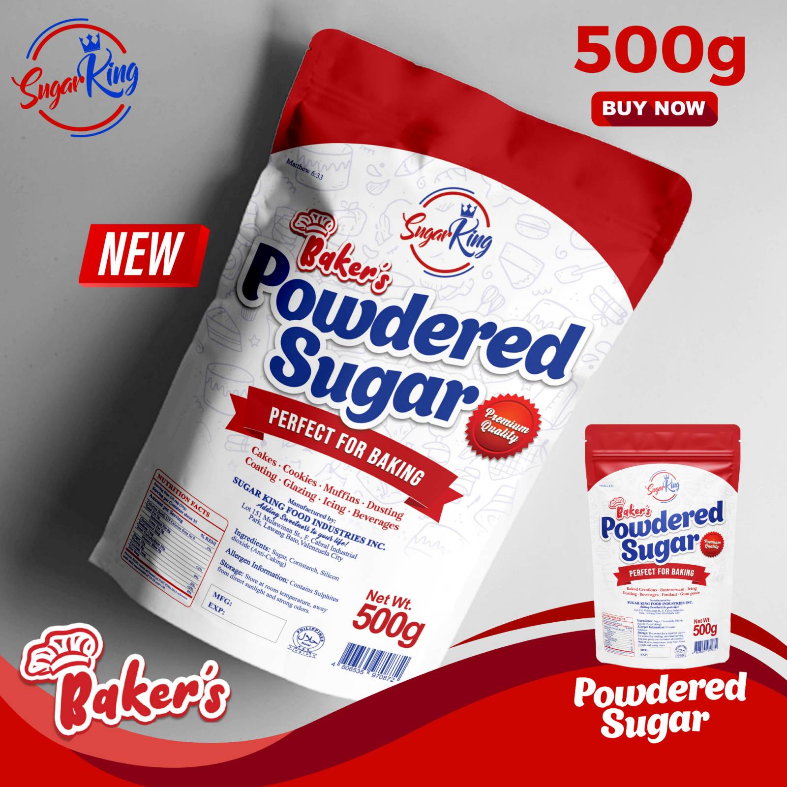 Sugar King Baker's Powdered Sugar 500g | Lazada PH