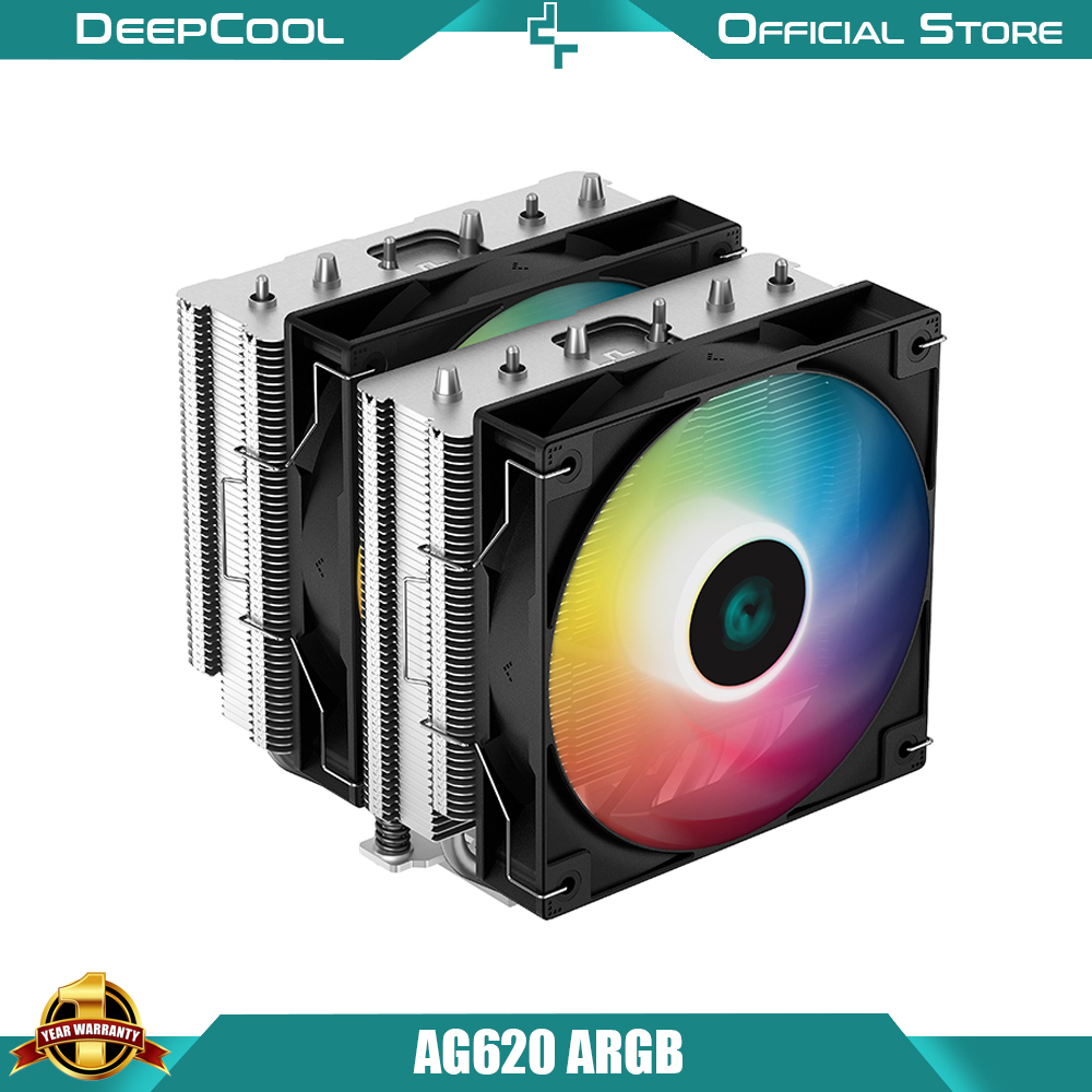 DeepCool AG620 ARGB dual-tower 120mm CPU cooler (R-AG620-BKANMN-G-1 ...