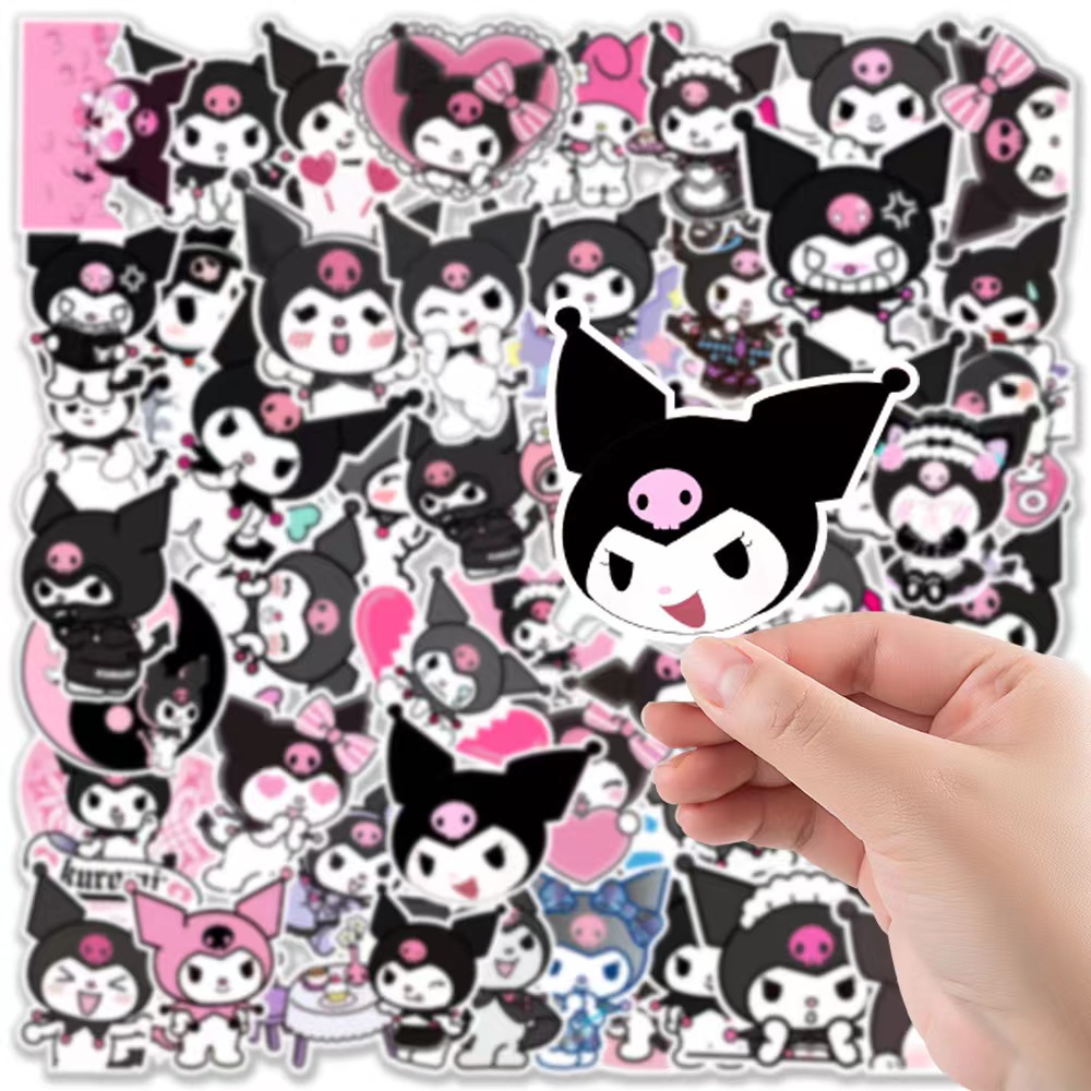 50Pcs/Set Kuromi Cartoon Character Waterproof Stickers Sanrio DIY ...