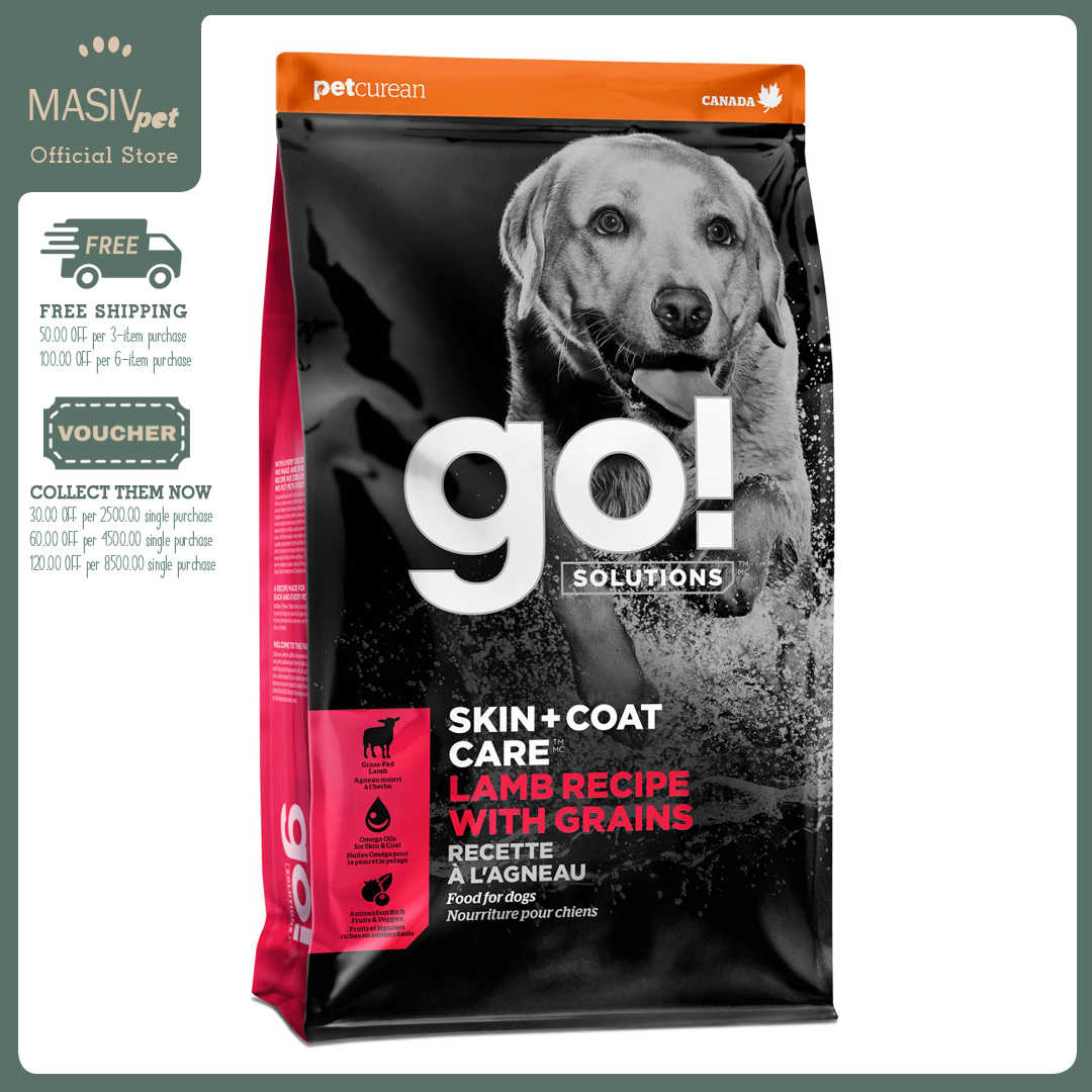 Go! Solutions Skin + Coat Care Lamb Recipe with Grains Dog Dry Food ...