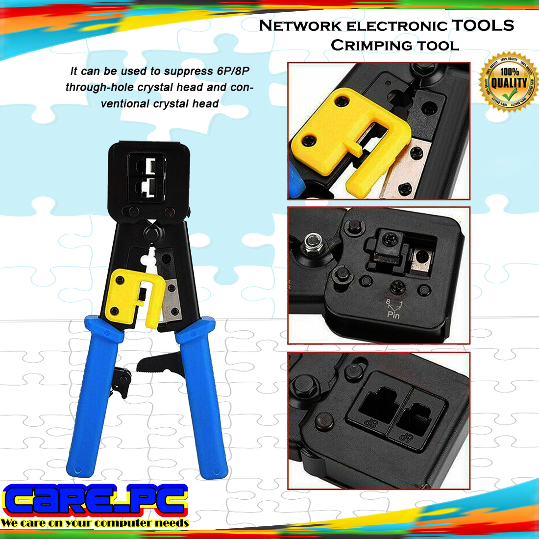 Easy RJ45 Crimper, Crimping tool for Passthrough/ Passthru RJ45 ...