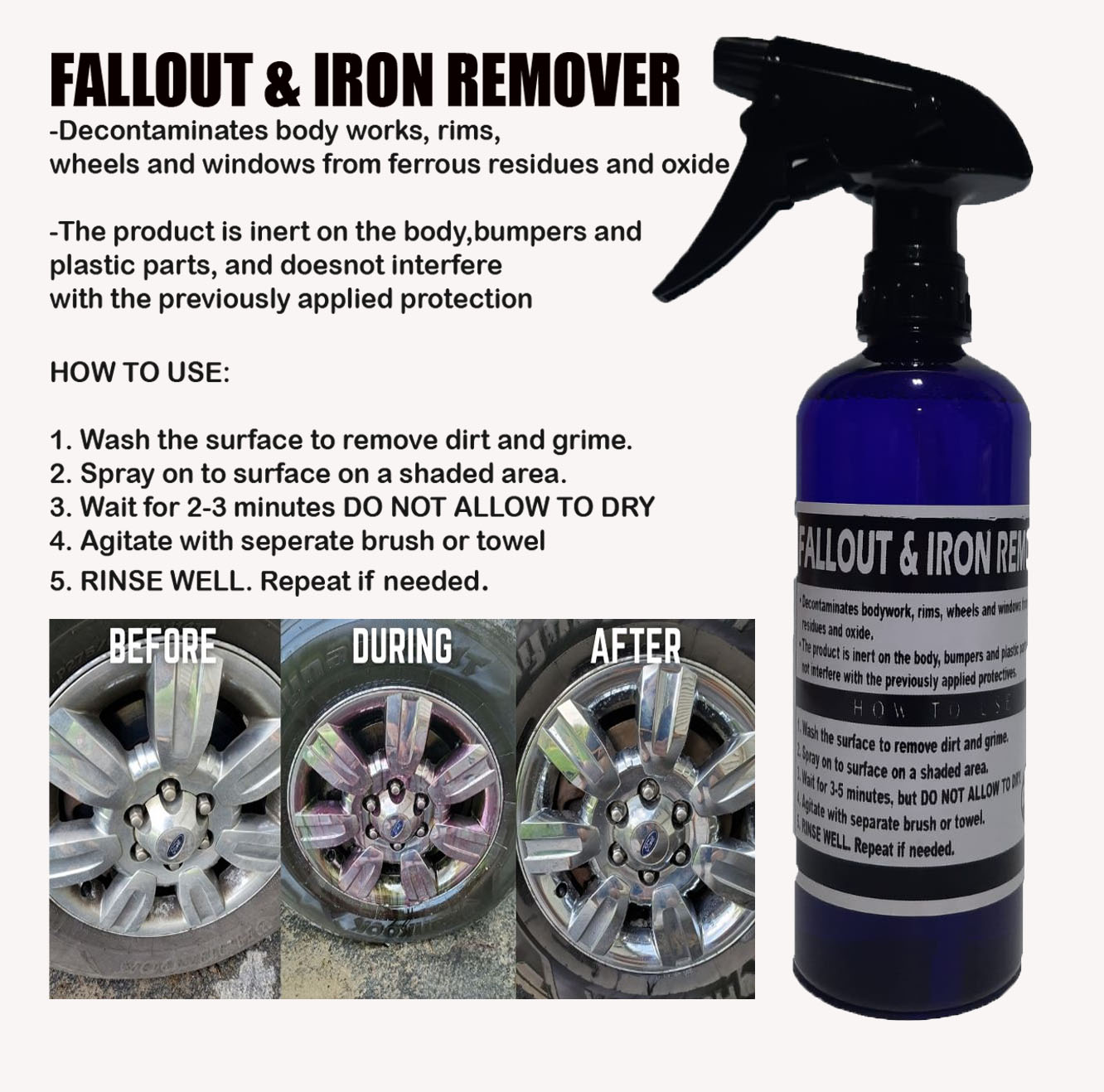 FALLOUT & IRON REMOVER WHEEL CLEANER SPRAY 500ML | Lazada PH