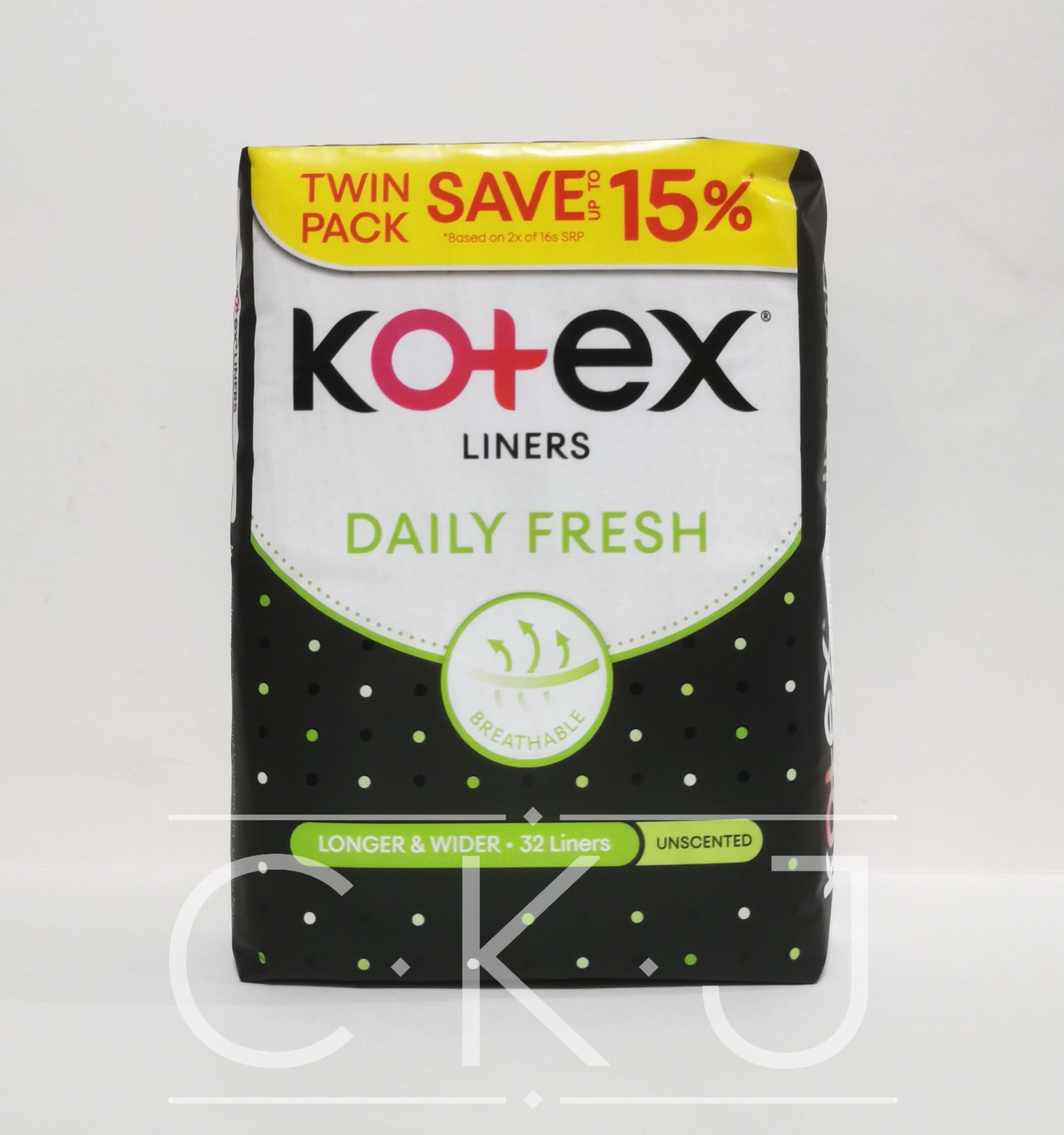 Kotex Fresh Liners Longer & Wider (32 pads) | Lazada PH