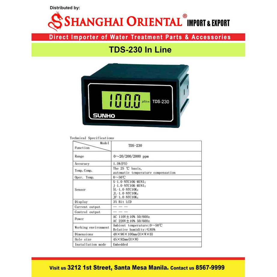 TDS-230 In Line | Lazada PH