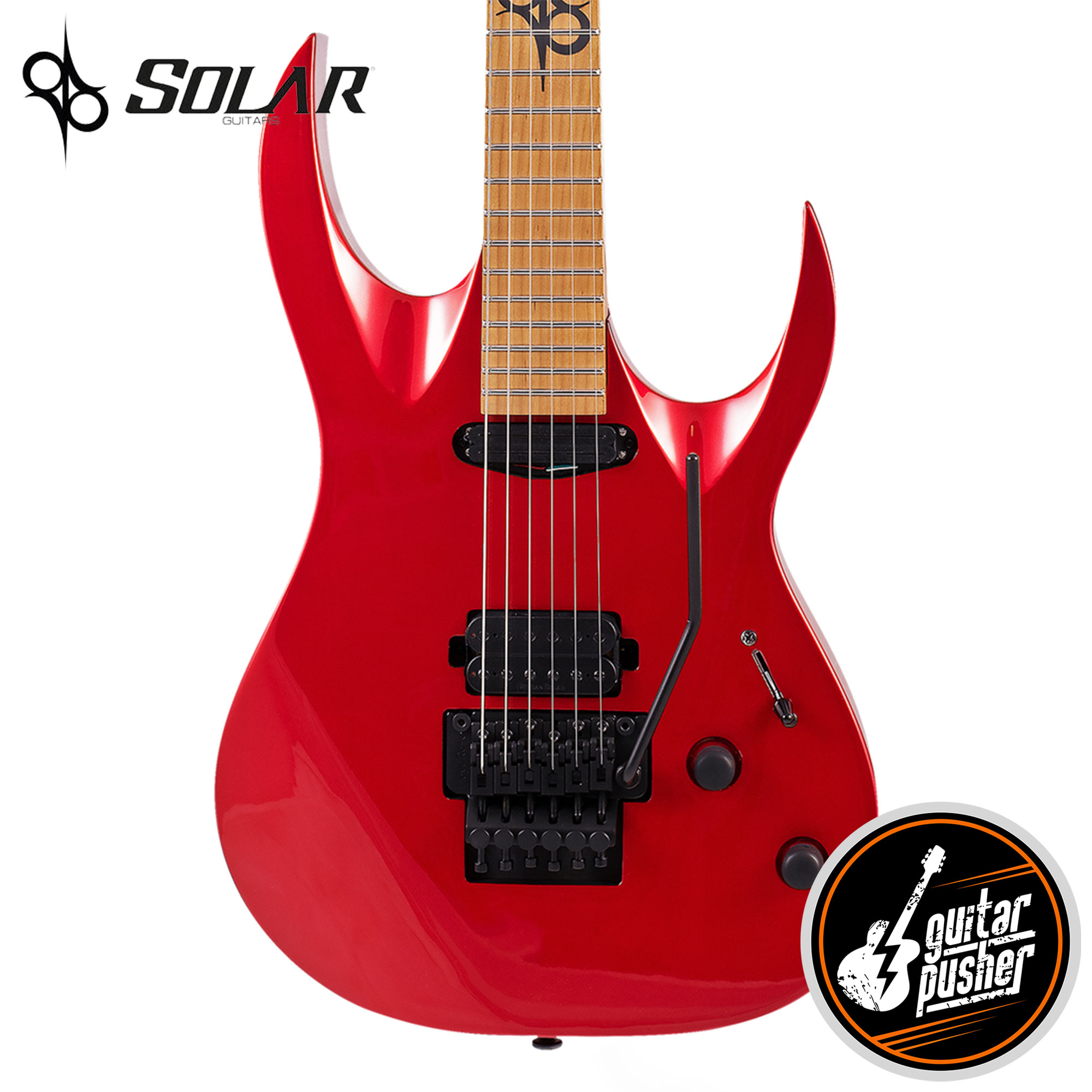 Solar Guitars AB1.6FRCAR Candy Apple Red Metallic Electric Guitar w ...