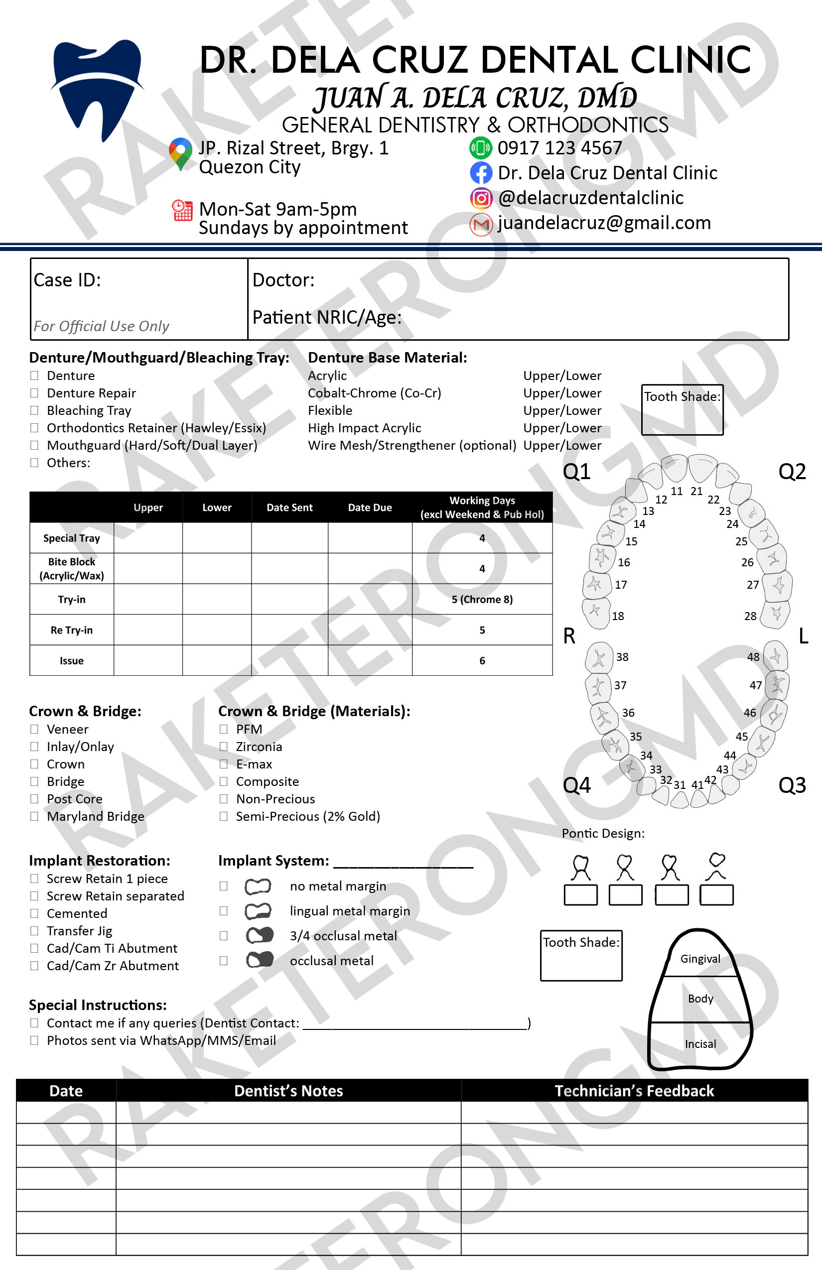 DENTAL JOB ORDER, CUSTOMIZED JOB ORDER FORMS FOR DENTISTS | Lazada PH