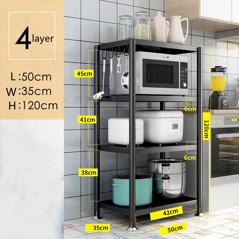 Stainless Steel Layered Storage Rack Adjustable Kitchen Rack Floor Type ...