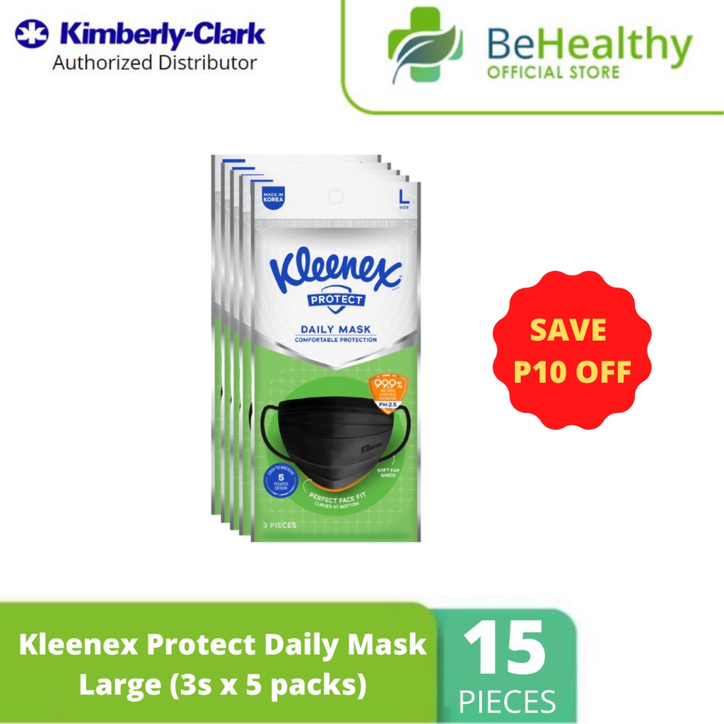 Kleenex Protect Daily Mask Large (3 Pieces x 5 Packs) | Lazada PH