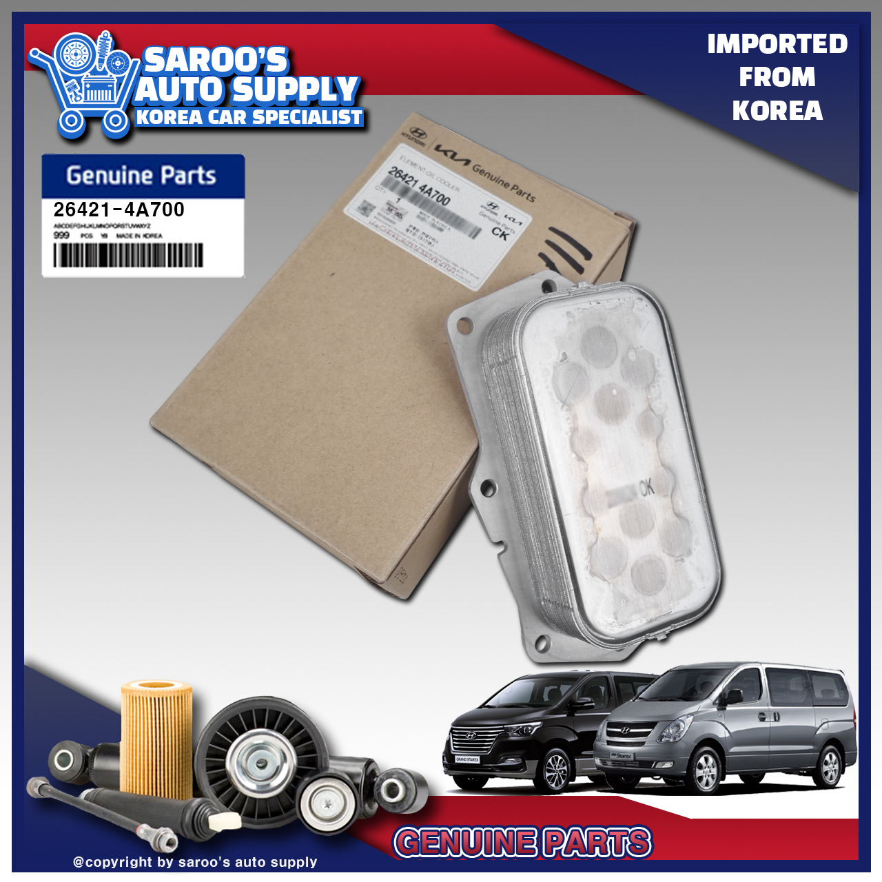 [A2][Genuine] Engine Oil Cooler For Grand Starex (11-20) , Original ...