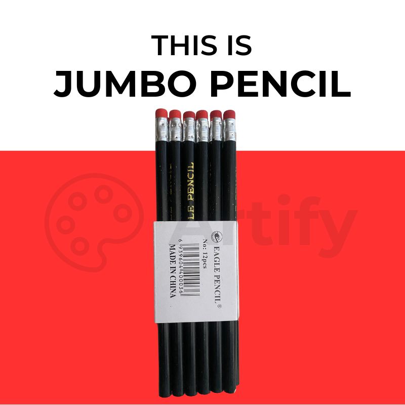 Jumbo pencil 12 pcs black jumbo pencil big pencil giant pencil | Lazada PH