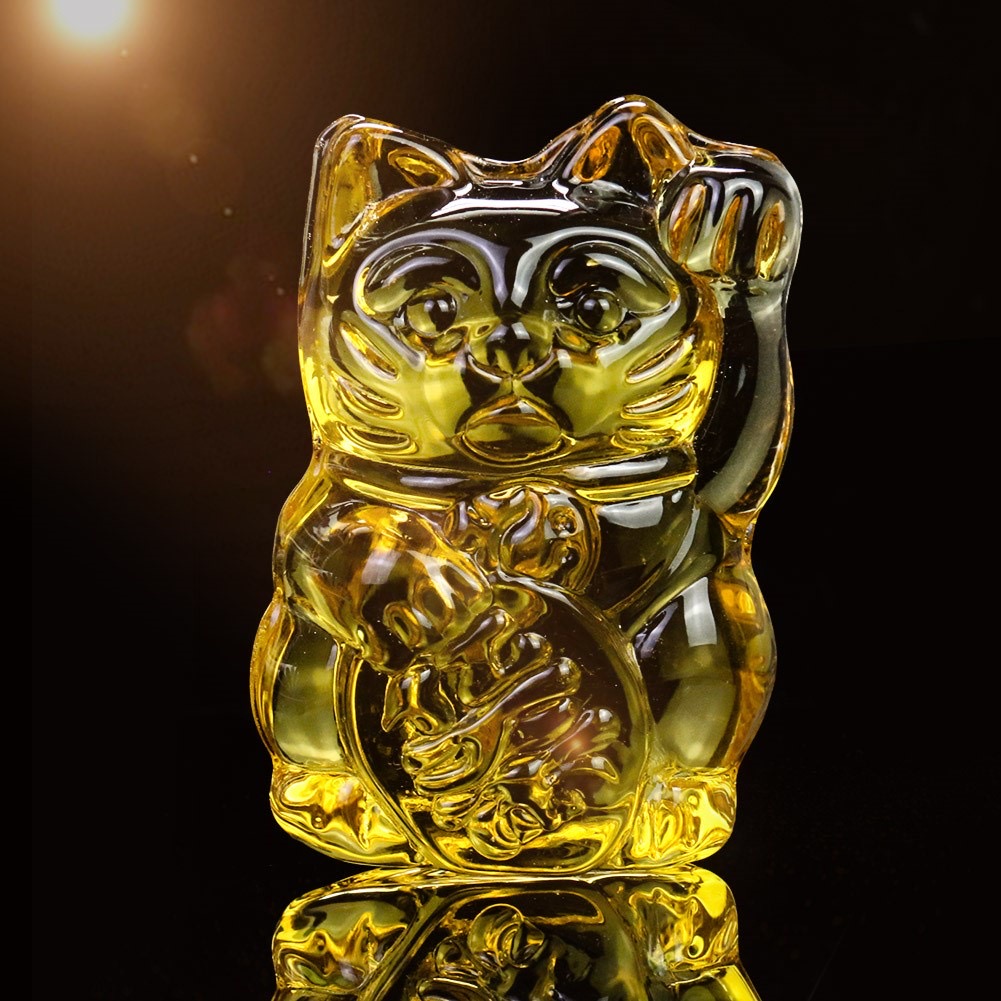 Citrine Crystal Lucky Cat Figurine Japan Cats Statue Good Luck Feng ...