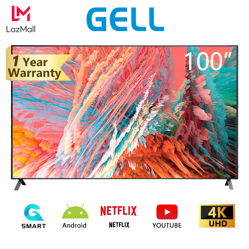 GELL 100 inch Android11 Smart LED TV Bluetooth/Dolby/ISDB-T flat screen ...