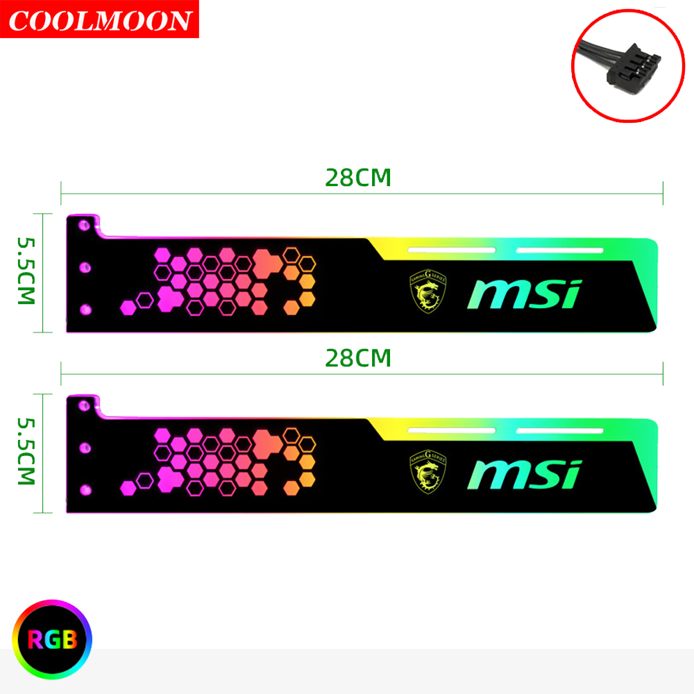 Coolmoon 28cm Extended Graphics Card Support 5V 4PIN RGB GPU Holder ...