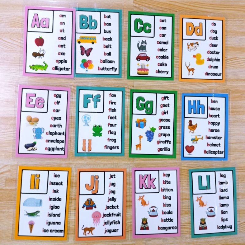 Phonics alphabet flasgcards a to z phonics flash cards laminated ...