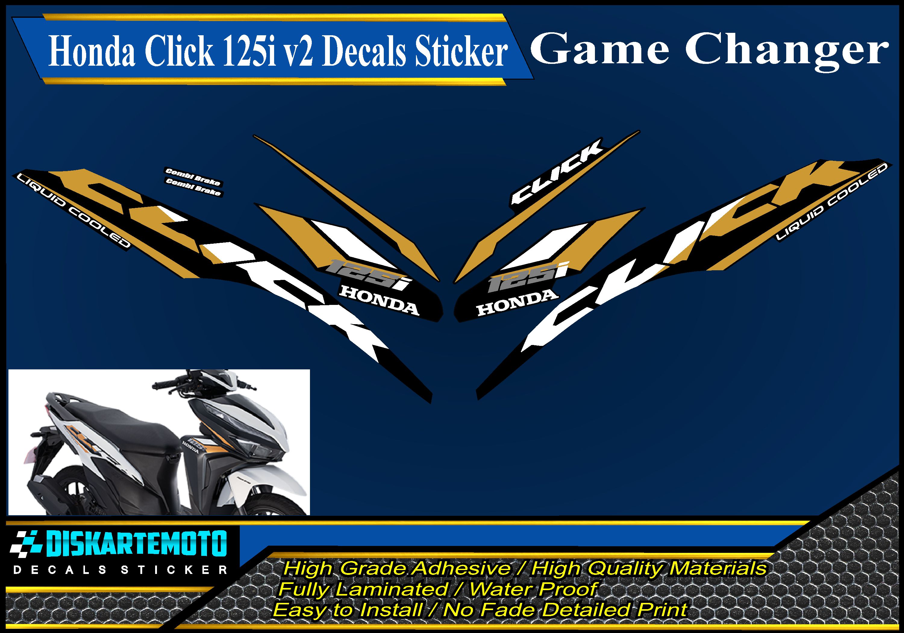 Honda Click 125i v2 Sticker Stock Design | Lazada PH