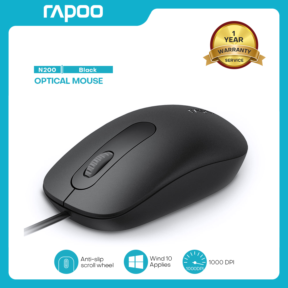 Rapoo N200/N120/N1600/N1200 Wired Mouse 1000 DPI Optical Tracking 3 ...