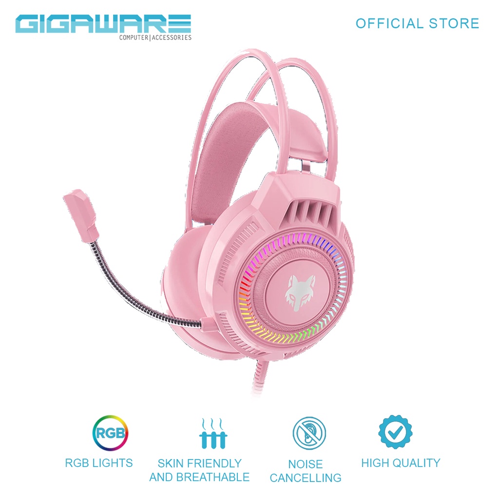 Gigaware XYH66 Gaming Headphones LED Wired Headset Noise Cancelling ...
