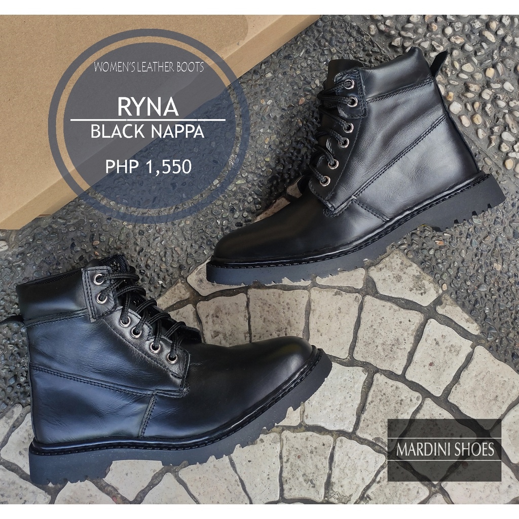 Mardini Shoes - Marikina Women's Leather Boots RYNA BLACK NAPPA | Lazada PH