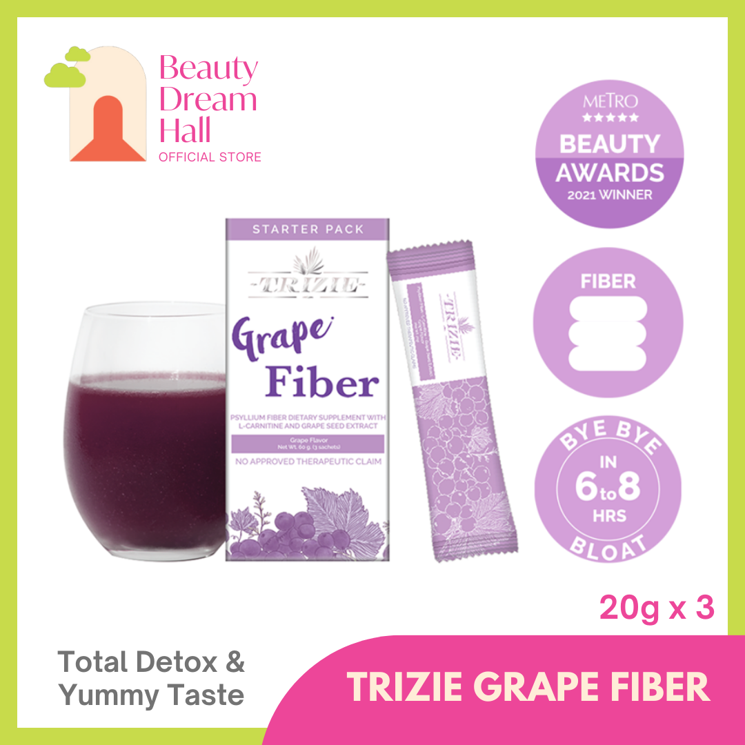TRIZIE Grape Fiber STARTER PACK (3 sachets) - [Detox Fiber Drink for ...