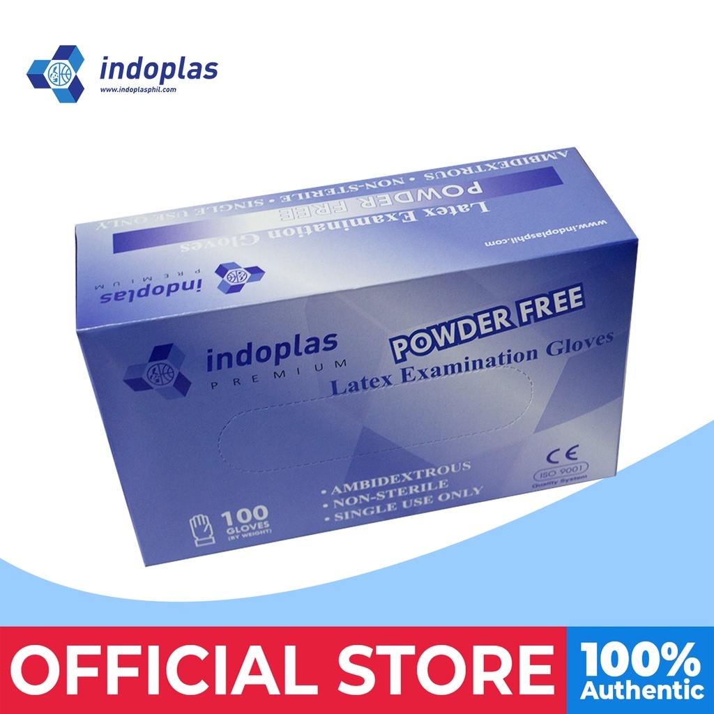 Indoplas Powder Free Examination Latex Gloves Box of 100 (Small) - 1 ...