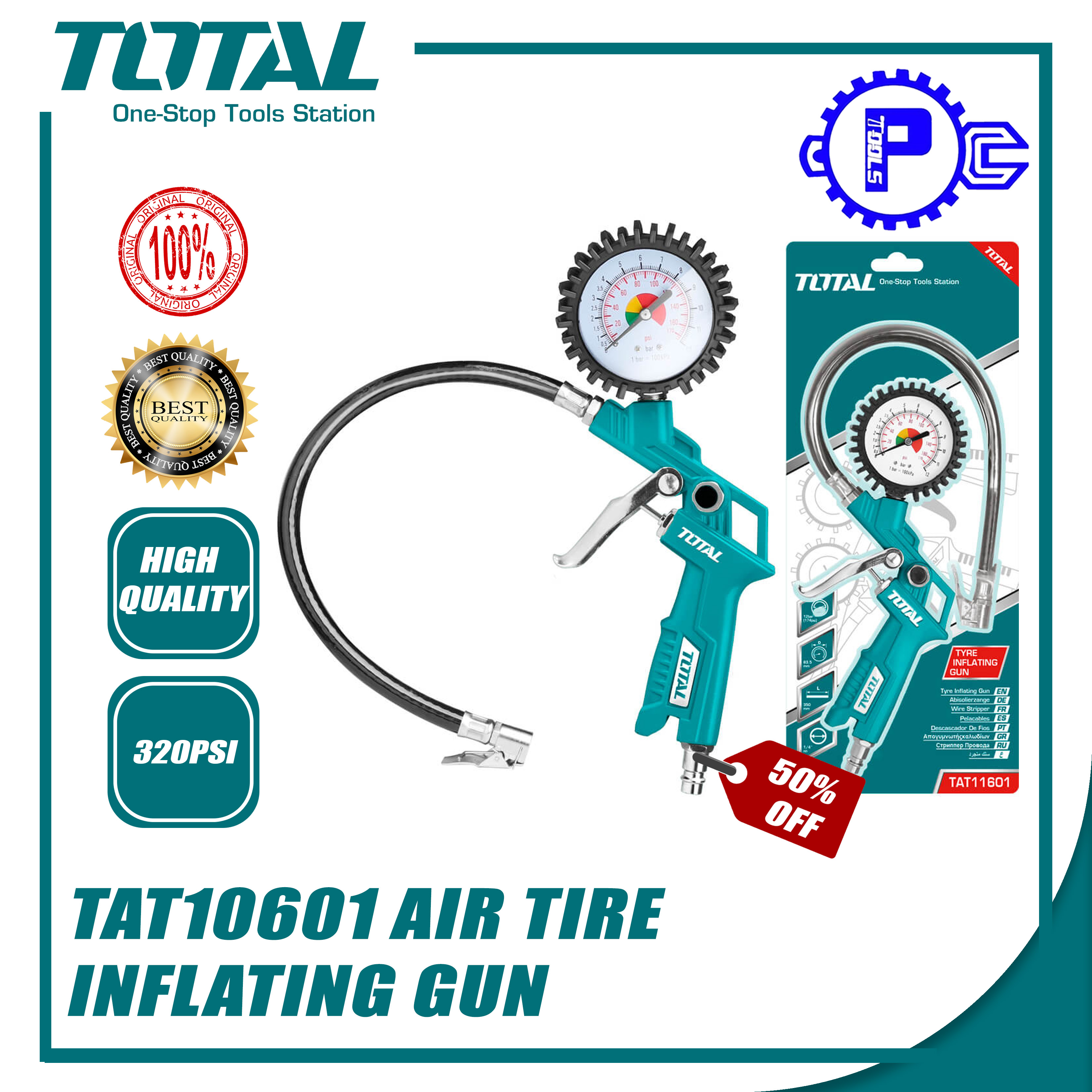 TOTAL HANDTOOLS TAT11601 Air tire inflating gun | Lazada PH