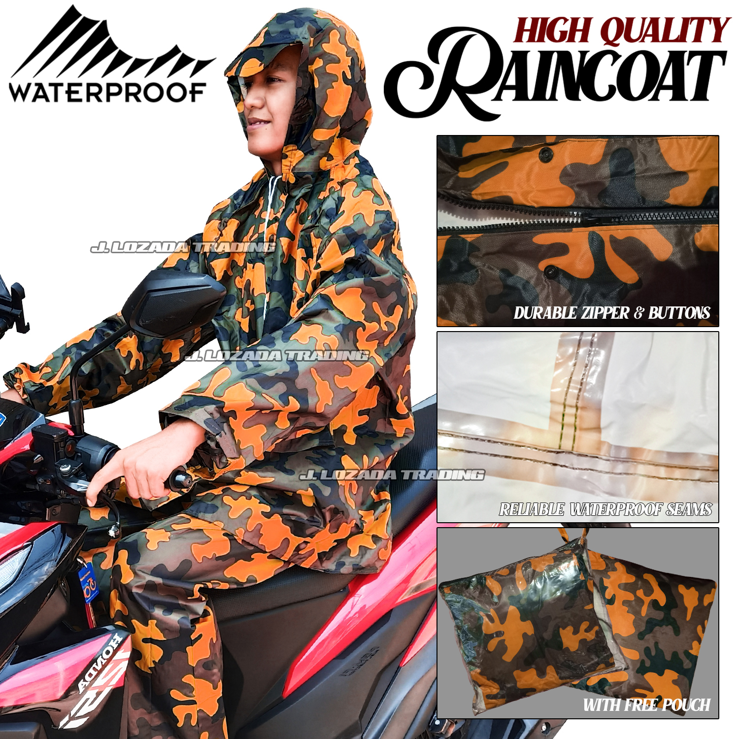 HIGH QUALITY RAINCOAT, KAPOTE, VULCANIZE STITCH WITH BAG (MAKAPAL PVC ...