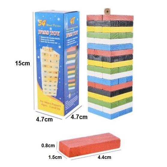 48pcs Wooden Wiss Toy Building Blocks Jenga Bricks Toys Small Size ...