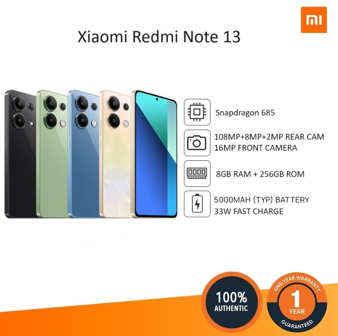 Xiaomi Redmi Note 13 8GB + 256GB Global Version | Lazada PH